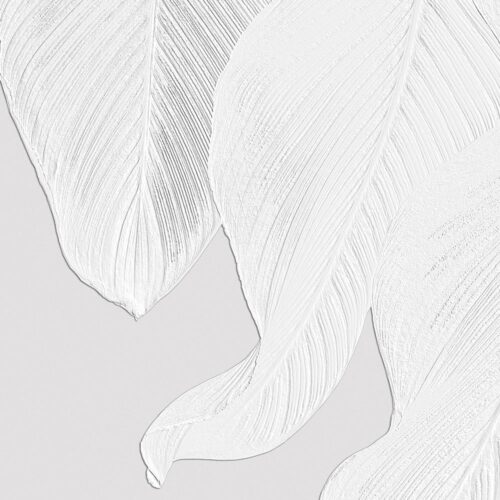 White Cascade - Rimura | Carta da parati con foglie elegante